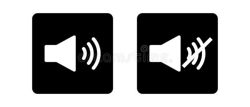 Sound Icon and Mute Icon Set. Vector. Stock Vector - Illustration of ...