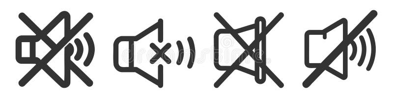 Sound Icon - Sound Off Icon Set, Pack, Collection. Vector Design Flat ...
