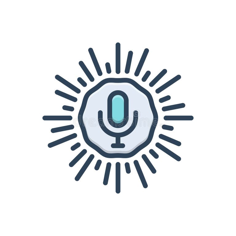 Color Illustration Icon for Sound, Sound Pressure and Mike Stock ...