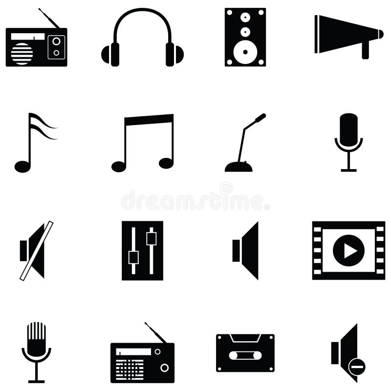 Sound icon set stock vector. Illustration of button - 120571534