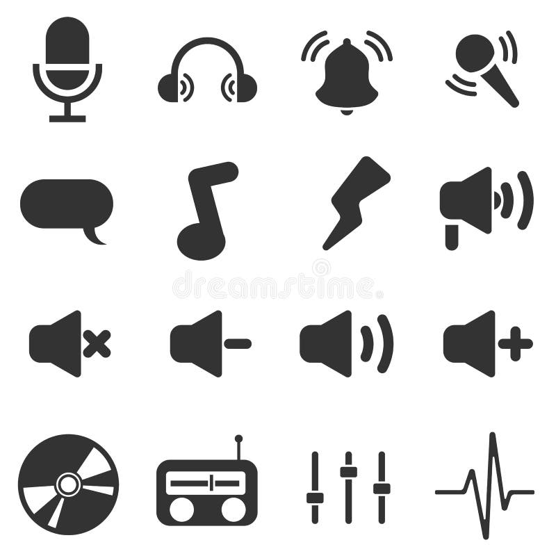 Sound Icon Set stock vector. Illustration of logo, icon - 55681963