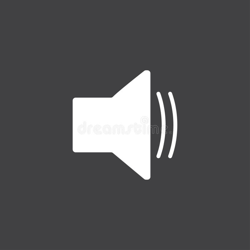 Sound Icon. Speaker Sign Isolated on Black. Stock Illustration ...