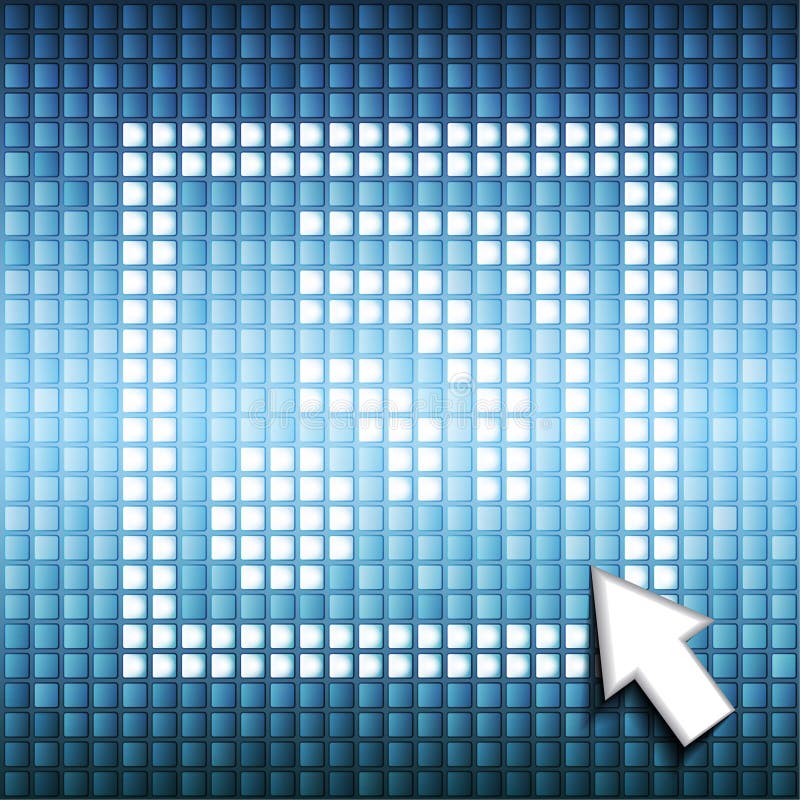 Sound Icon in Square Frame on Computer Pixel Blue Background Stock ...