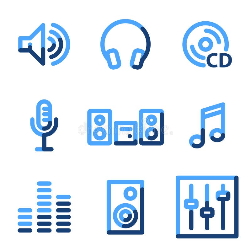 Sound icons stock vector. Illustration of outline, mixer - 6286928