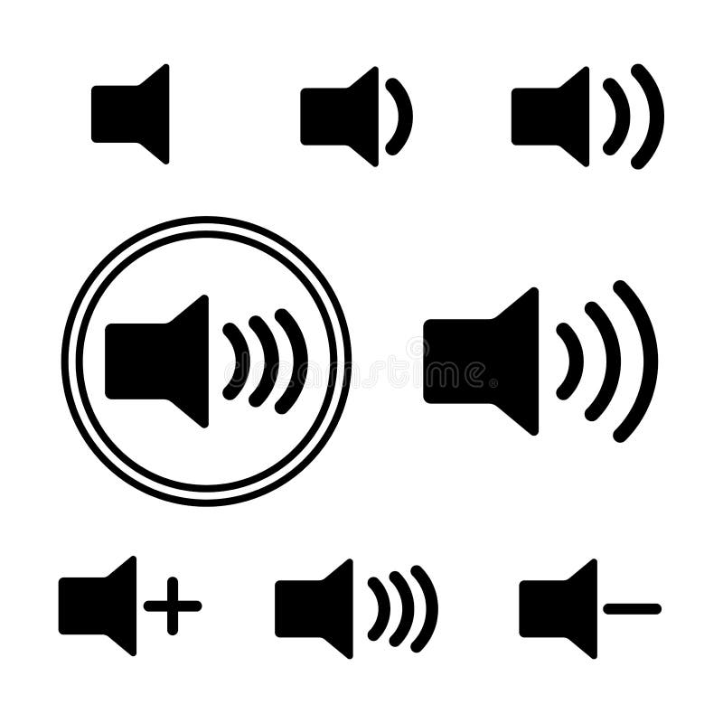 Sound Icons. Computer Interface. Icon Set. Megaphone Speaker. Vector ...