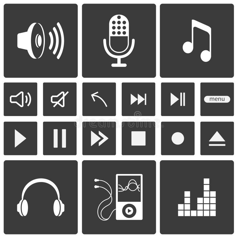 Video and cinema icon set stock vector. Illustration of speaker - 32321164