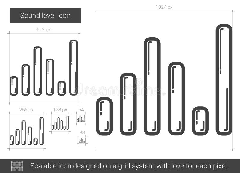 Sound level line icon. stock vector. Illustration of media - 80693875
