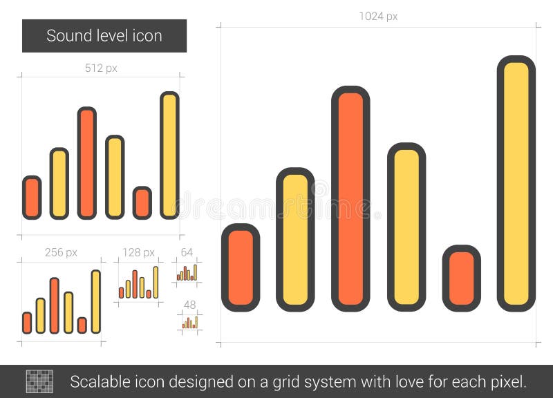 Sound level line icon. stock vector. Illustration of concept - 81065476