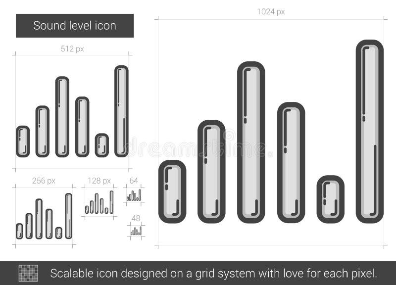 Sound level line icon. stock vector. Illustration of audio - 83917293