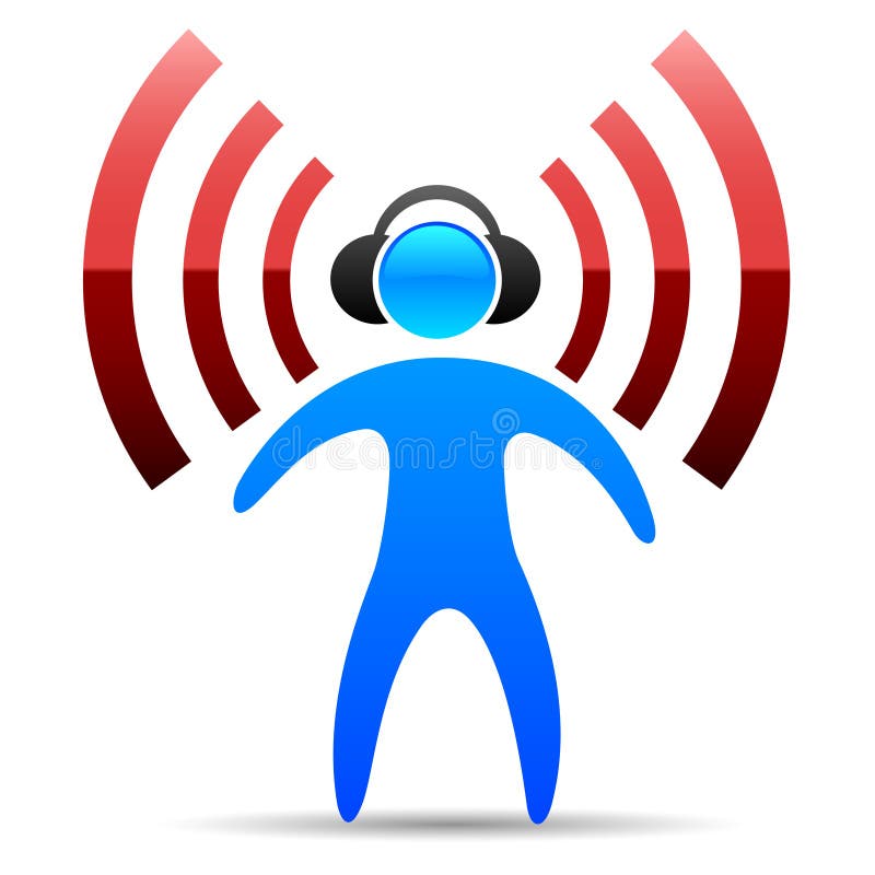 Sound man stock illustration. Illustration of sign, audio - 16072475