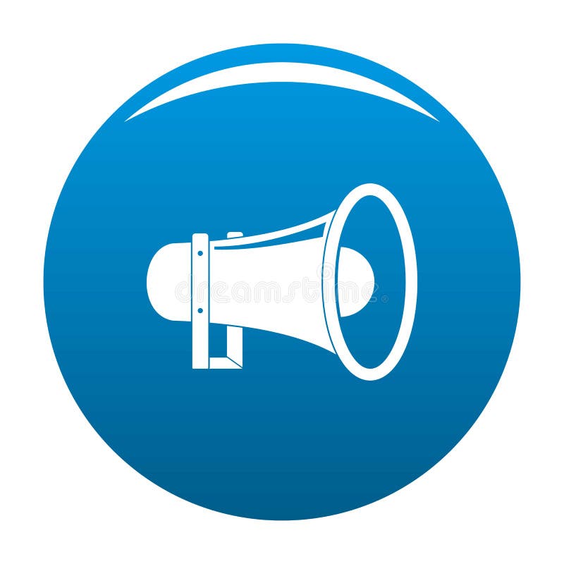 Sound of Megaphone Icon Vector Blue Stock Vector - Illustration of ...