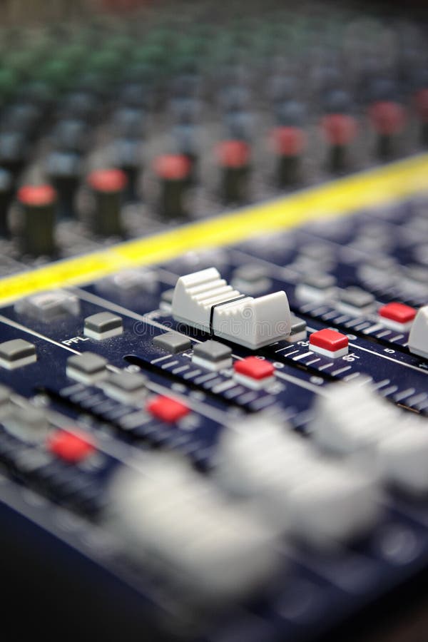 Audio Mixer stock image. Image of focus, faders, audio, leds - 29513