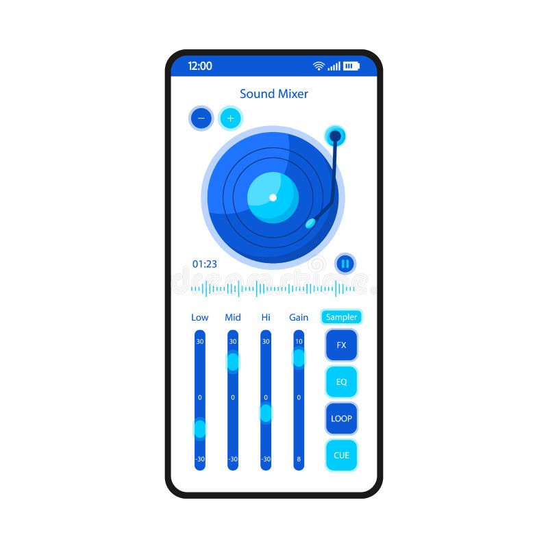 Sound Mixer App Smartphone Interface Vector Template Stock Vector ...