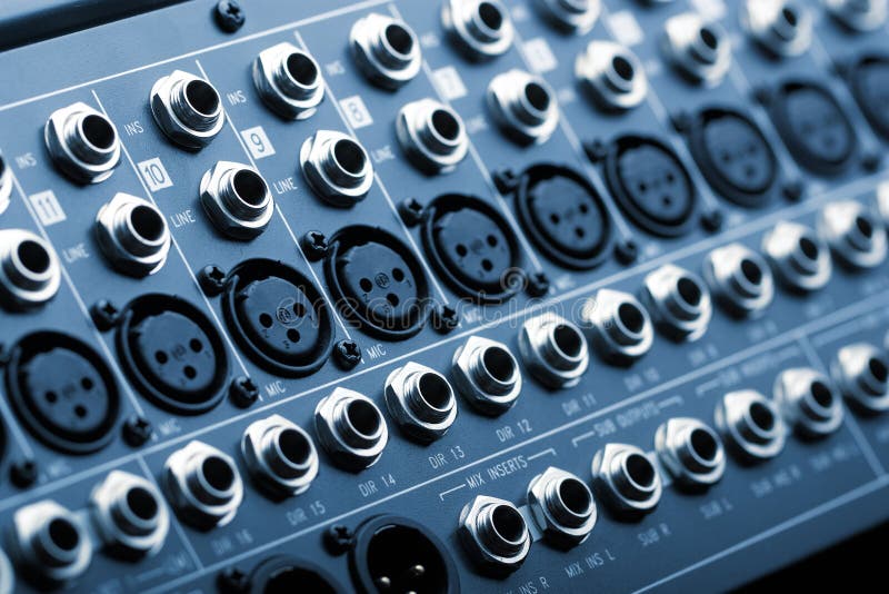 Sound mixer back panel stock image. Image of horizontal - 28804655