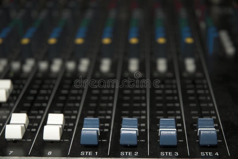 Sound mixer board faders stock photo. Image of announcements - 2074894