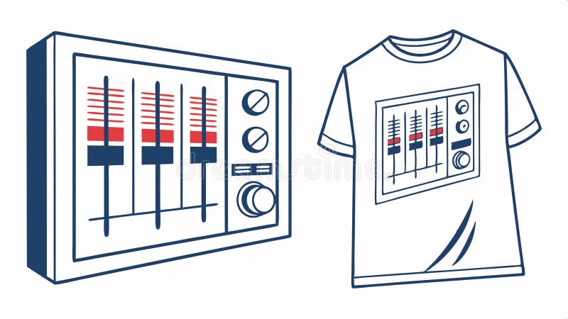 Sound Mixer Console Outline, Audio and Music Production Tool. Vector ...
