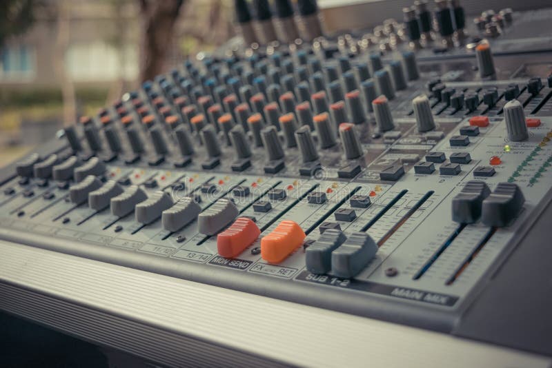 Sound mixer control stock image. Image of closeup, electric - 72430997