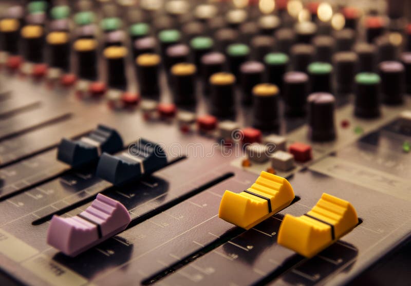 Sound Mixer Control Panel, Audio Controls Stock Illustration ...