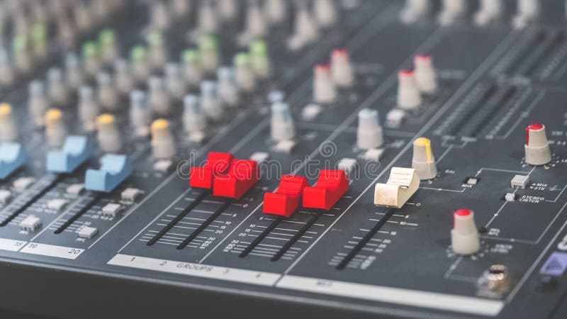 Sound Mixer Control Panel Buttons Stock Image - Image of channel, light ...