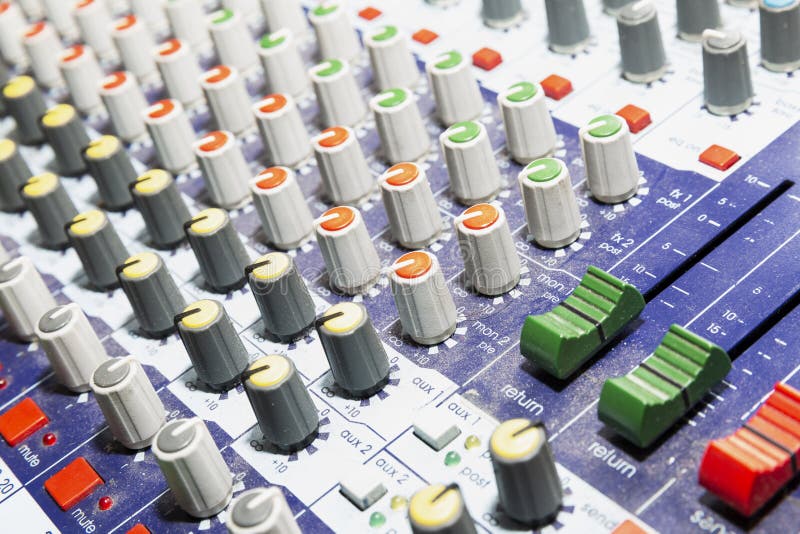 Sound Mixer Control Panel. Close-up Stock Photo - Image of check ...