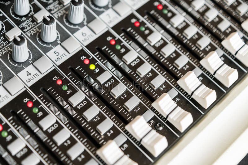 Sound Mixer Control Panel. Sound Controller Recording Studio. Stock ...