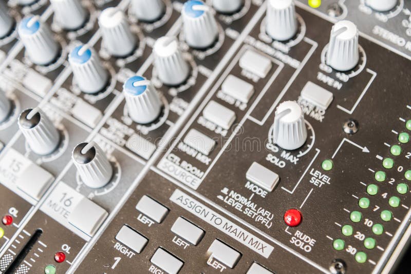 Sound Mixer Control Panel. Sound Controller Recording Studio Stock ...