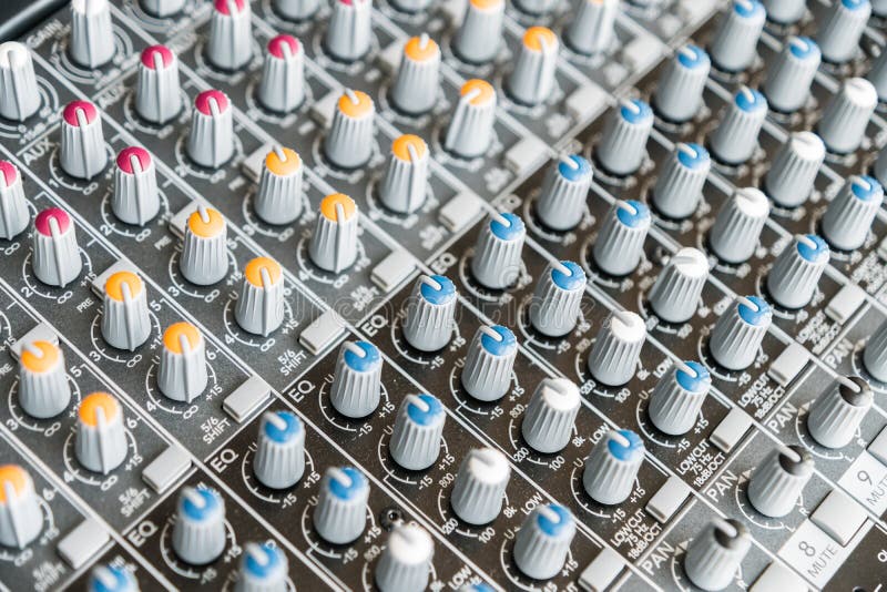 Sound Mixer Control Panel. Sound Controller Recording Studio Stock ...