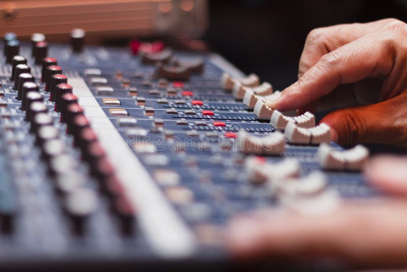 Sound mixer stock photo. Image of mixer, yellow, hand - 37921222