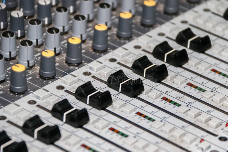 Sound Mixer Equalizer Panel with Dial Knob and Sliders Set Sidebar ...