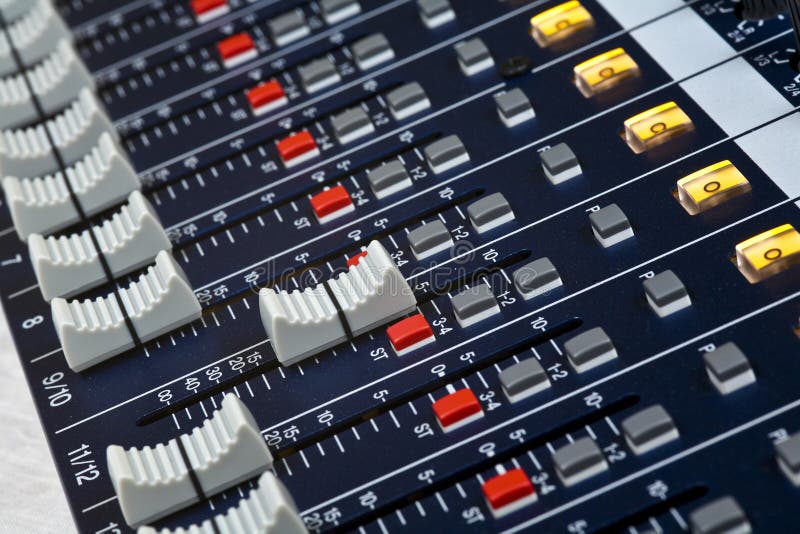 Sound mixer faders stock photo. Image of fader, board - 4458792