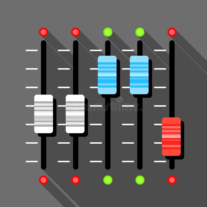 Sound Mixer Icon, Flat Style Stock Vector - Illustration of flat ...