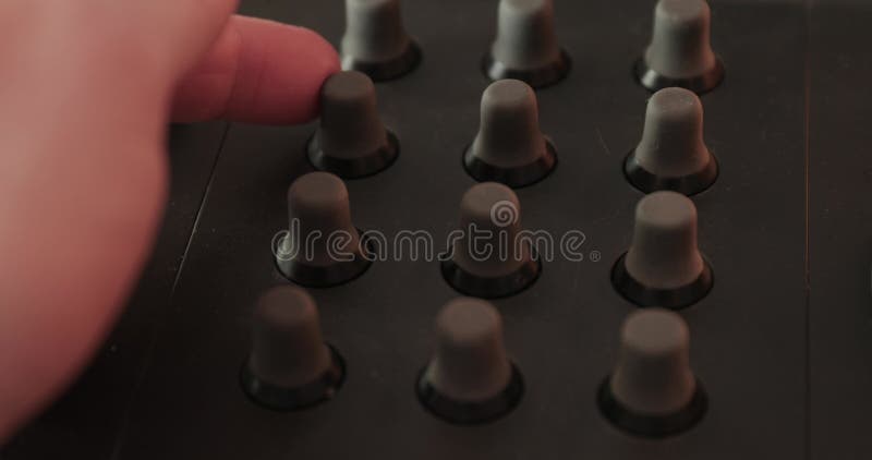 Sound mixer knob adjust stock video. Video of digital - 210027819