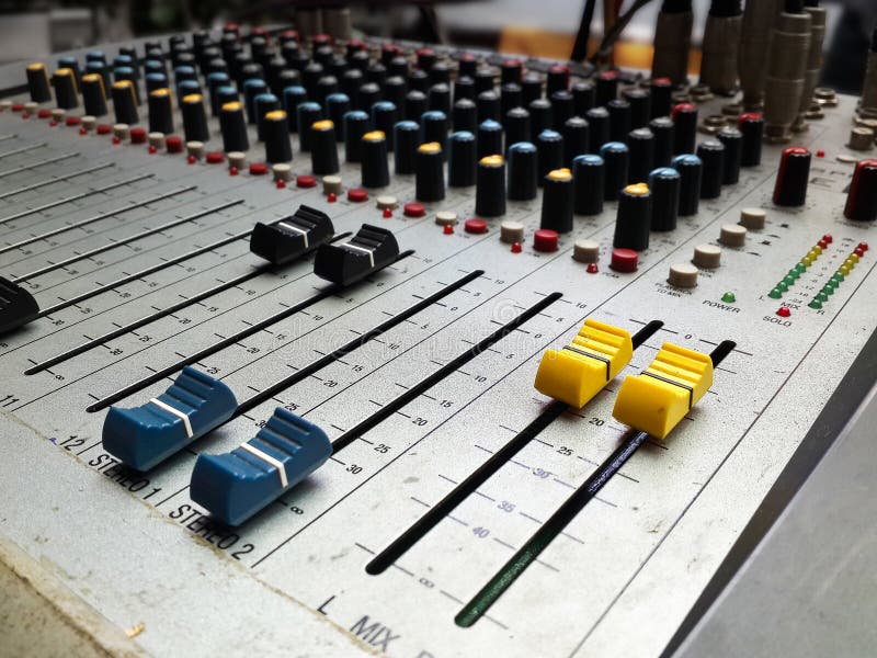 Sound mixer panel stock image. Image of knob, concert - 65310255