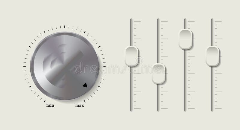 Sound Mixer, Volume Panel. 3D Vector Illustration Stock Vector ...