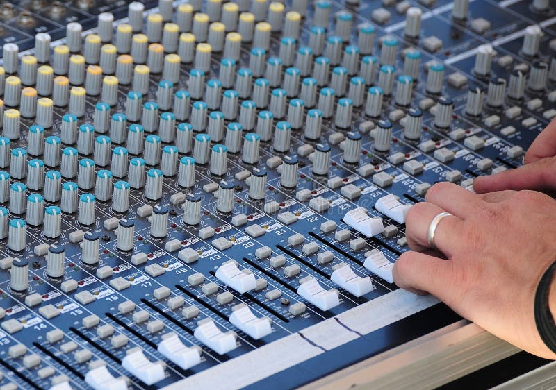 Sound mixing board. stock photo. Image of audio, levels - 13987592