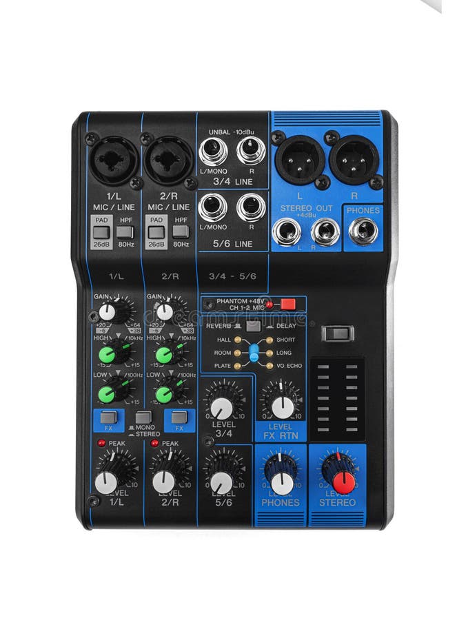 Compact Audio Mixing Console Isolated White Background Stock Photos ...