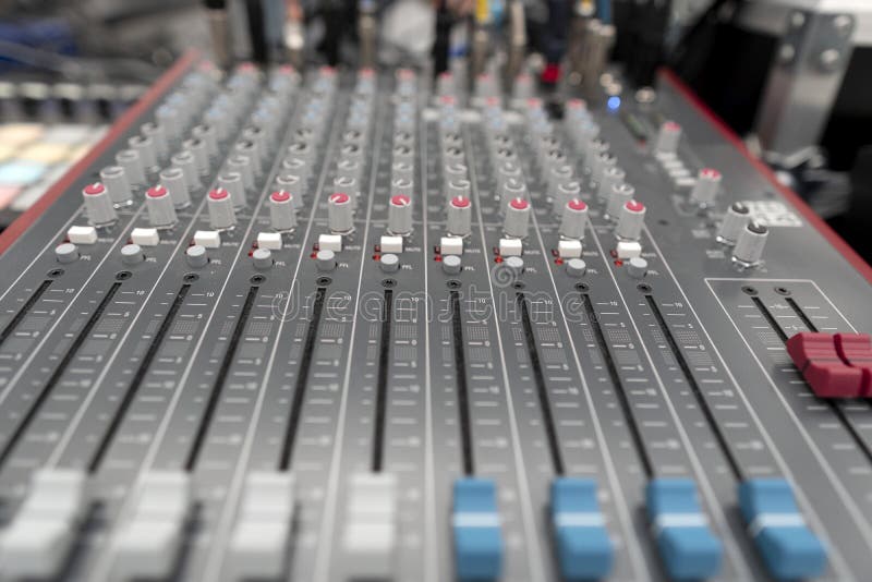 Sound Mixing Desk. Sound Check for Concert, Mixer Control Stock Image ...