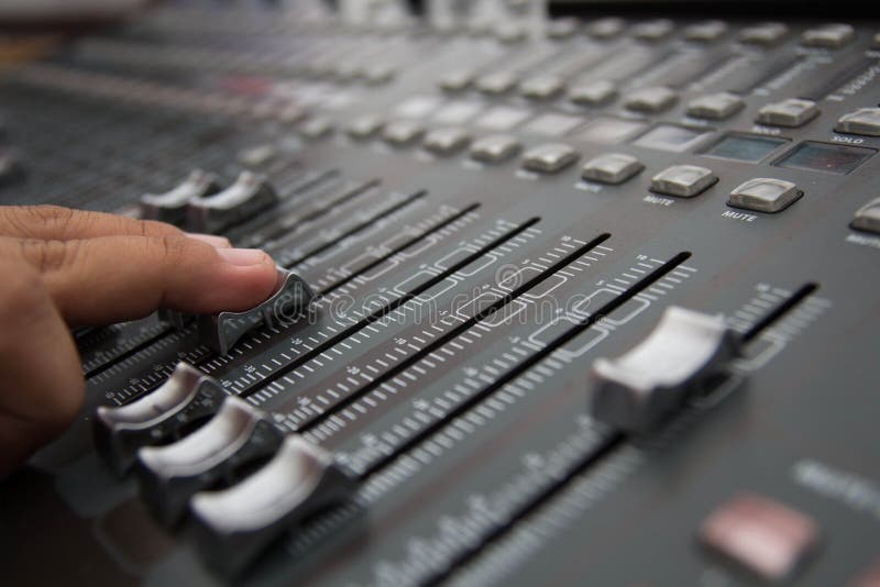 Sound Engineer at Mixing Desk Stock Image - Image of producer, studio ...
