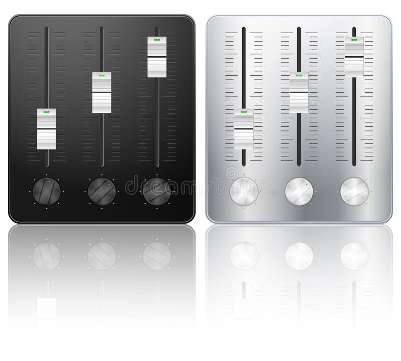 Audio mixing console stock vector. Illustration of hand - 23288871