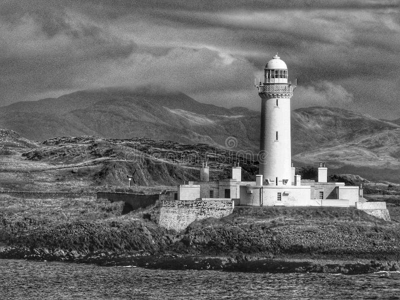 Sound of Mull Oban Lighthouse Blackandwhite Editorial Stock Photo ...