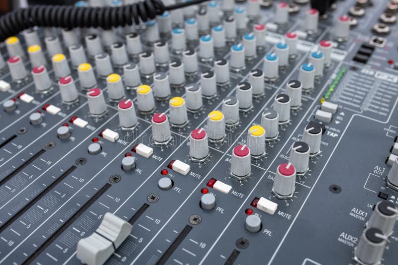 Sound Music Mixer Control Panel. Stock Photo - Image of keypad, control ...
