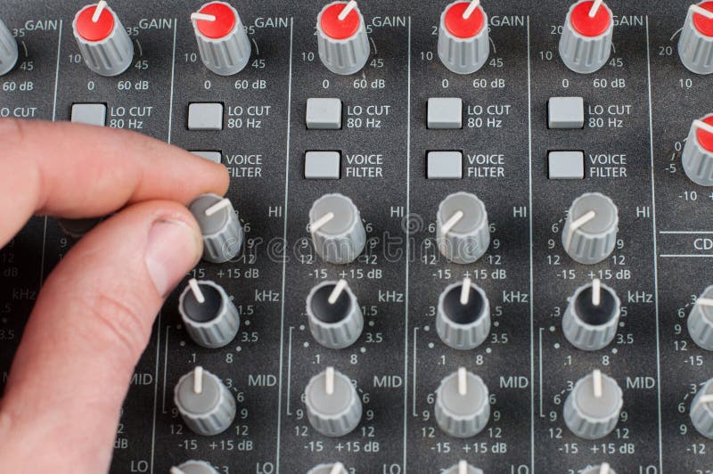 Sound Music Mixer Control Panel.Buttons on Mixer Stock Image - Image of ...