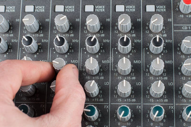 Sound Music Mixer Control Panel.Buttons on Mixer Stock Image - Image of ...