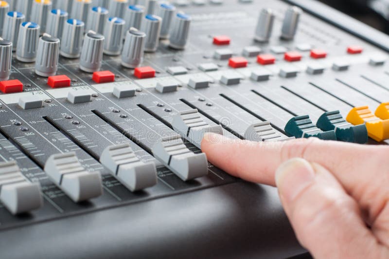 Sound Music Mixer Control Panel.Buttons on Mixer Stock Photo - Image of ...