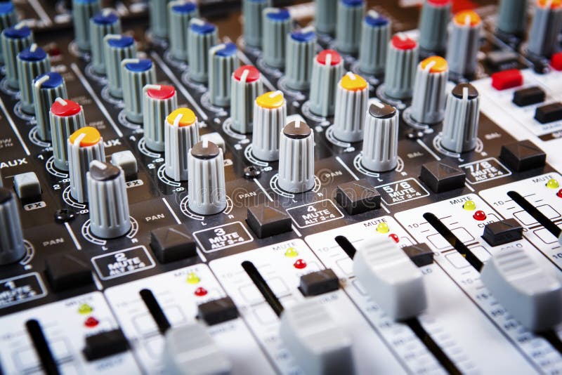 Sound Music Mixer Control Panel Stock Image - Image of industry, level ...
