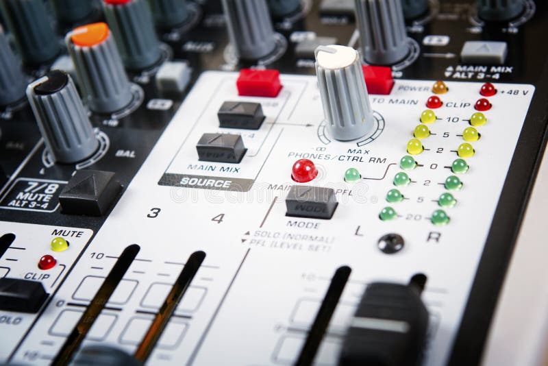 Sound Music Mixer Control Panel. Stock Photo - Image of board, buttons ...
