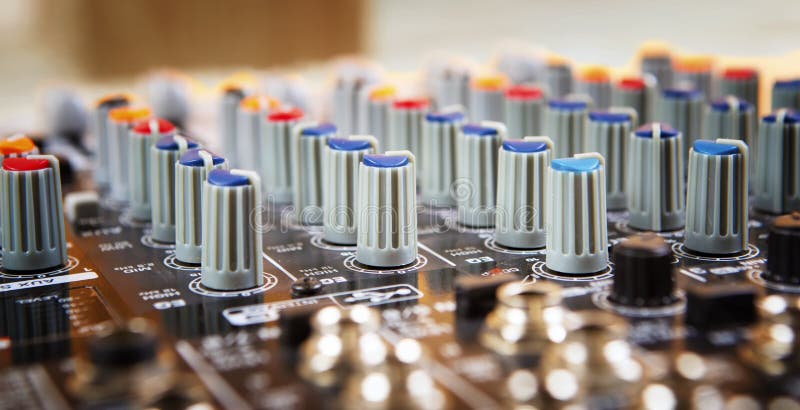 Sound Music Mixer Control Panel. Stock Photo - Image of radio, knob ...
