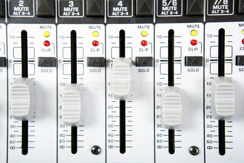 Sound Music Mixer Control Panel. Stock Image - Image of audio, mixer ...