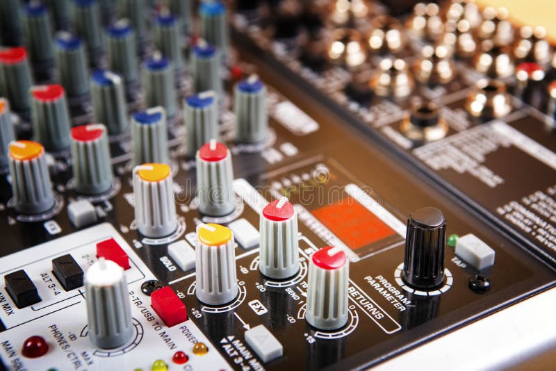 Sound Music Mixer Control Panel Stock Image - Image of board ...