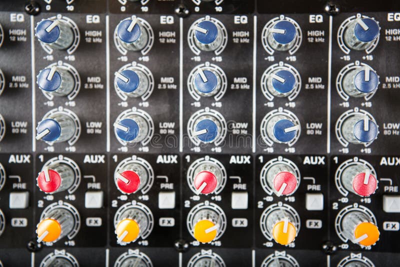 Sound Music Mixer Control Panel. Stock Image - Image of equipment ...